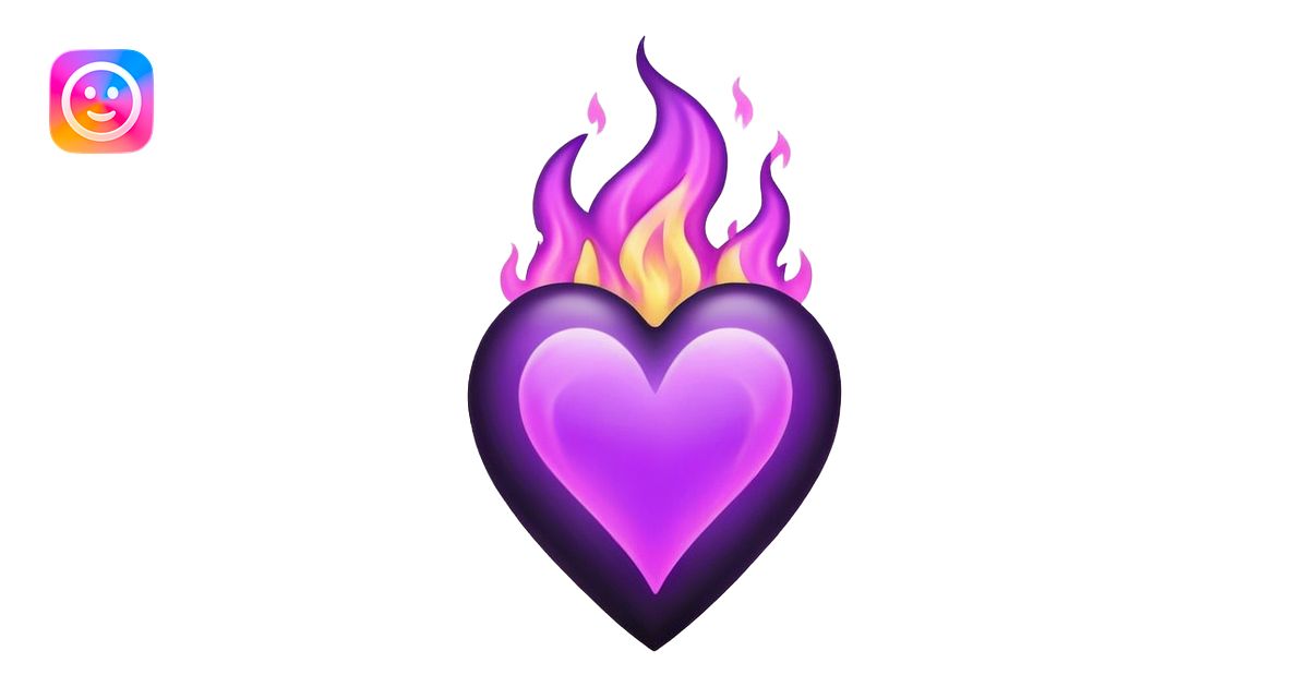 Black heart purple flame emoji | AI Emoji Generator