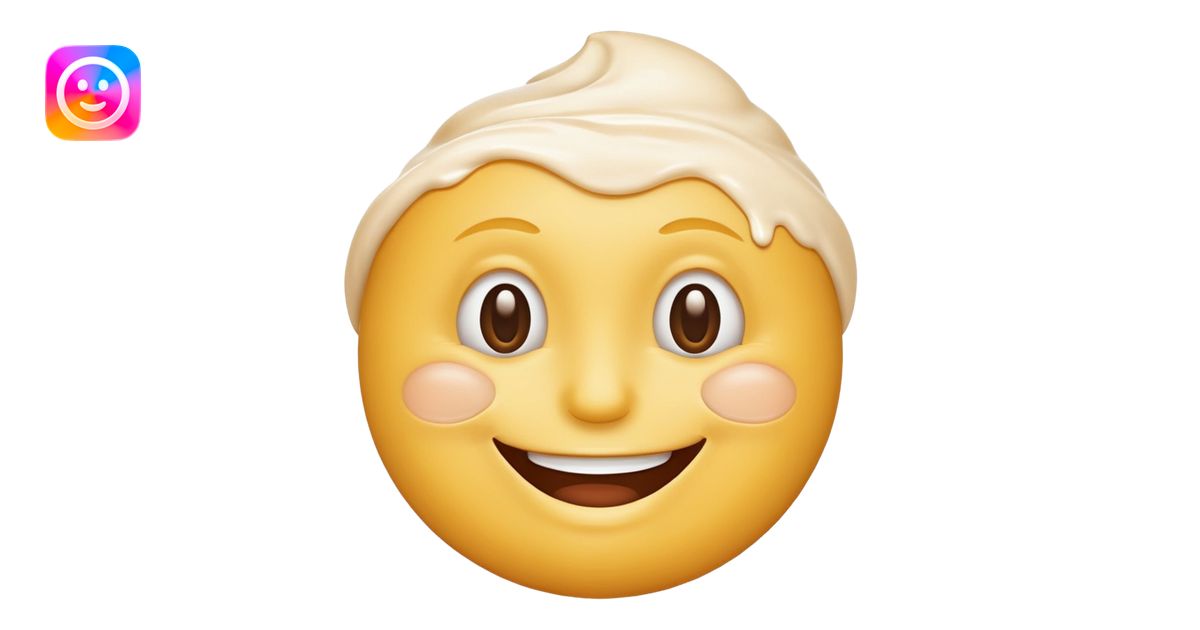 a smiley face with cream all over the face emoji | AI Emoji Generator