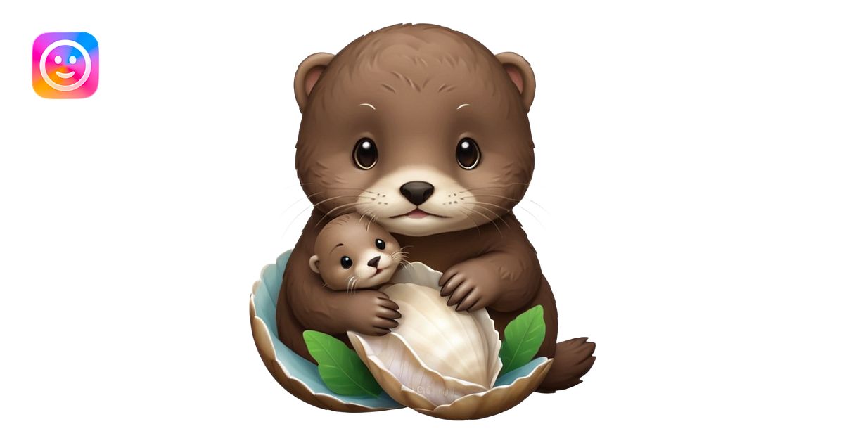 baby otter hold a shell emoji | AI Emoji Generator