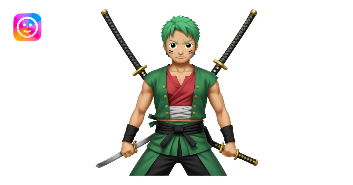 Has a zoro de one piece con sus tres katanas más epico en pocision de ...