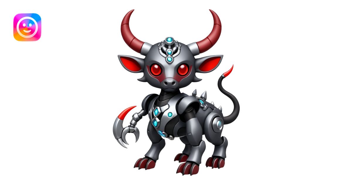 Futuristic mechanical cyborg horned modern badass cool shiny metallic ...