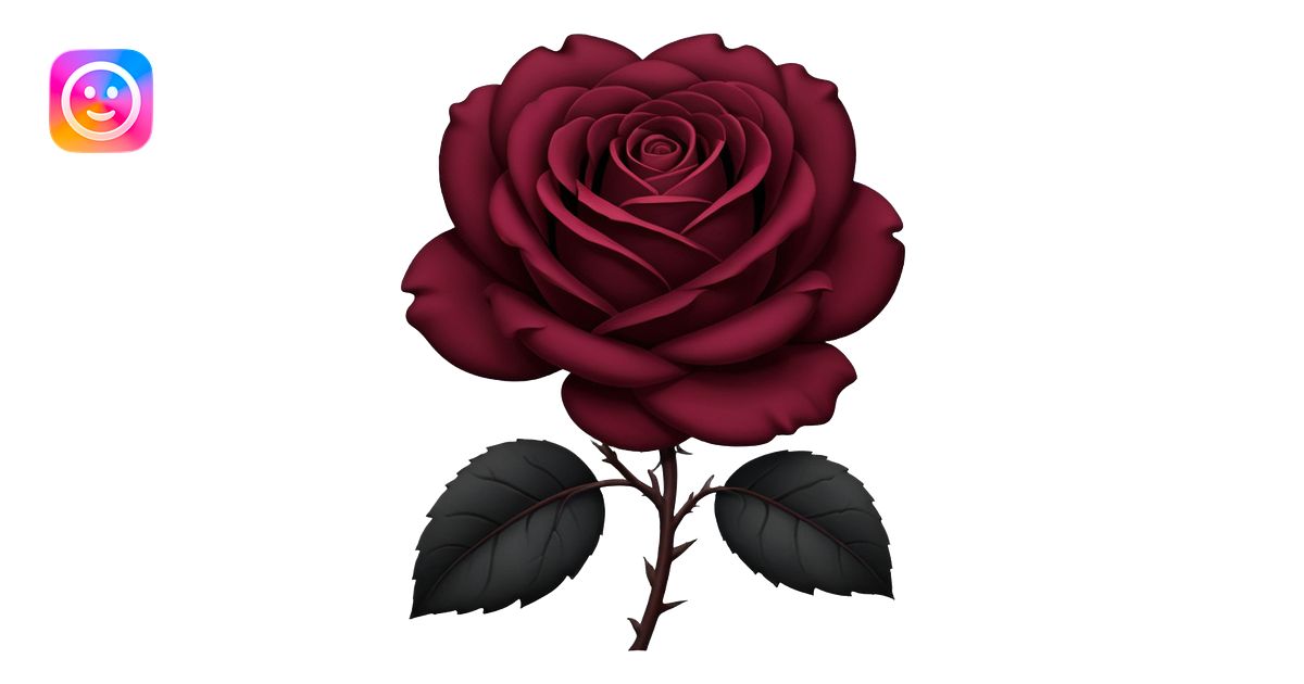 black rose, without green leaves, just flower emoji | AI Emoji Generator