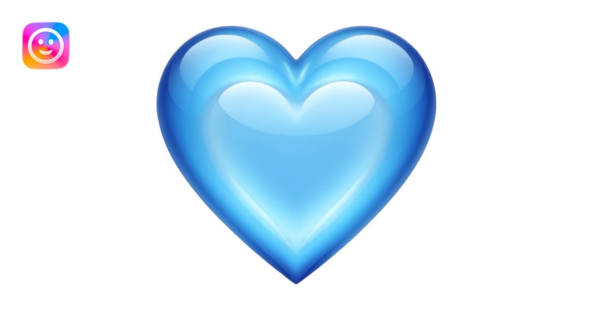 Crystal blue heart emoji | AI Emoji Generator