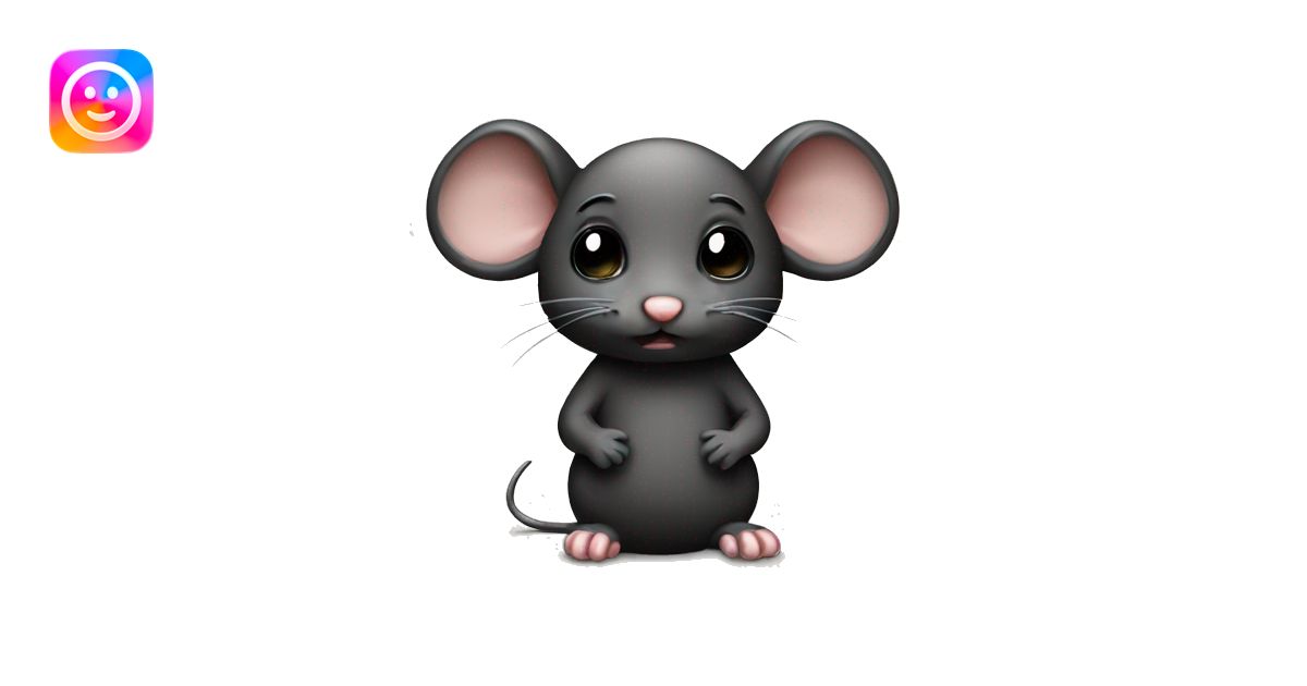 little sad mouse black emoji | AI Emoji Generator