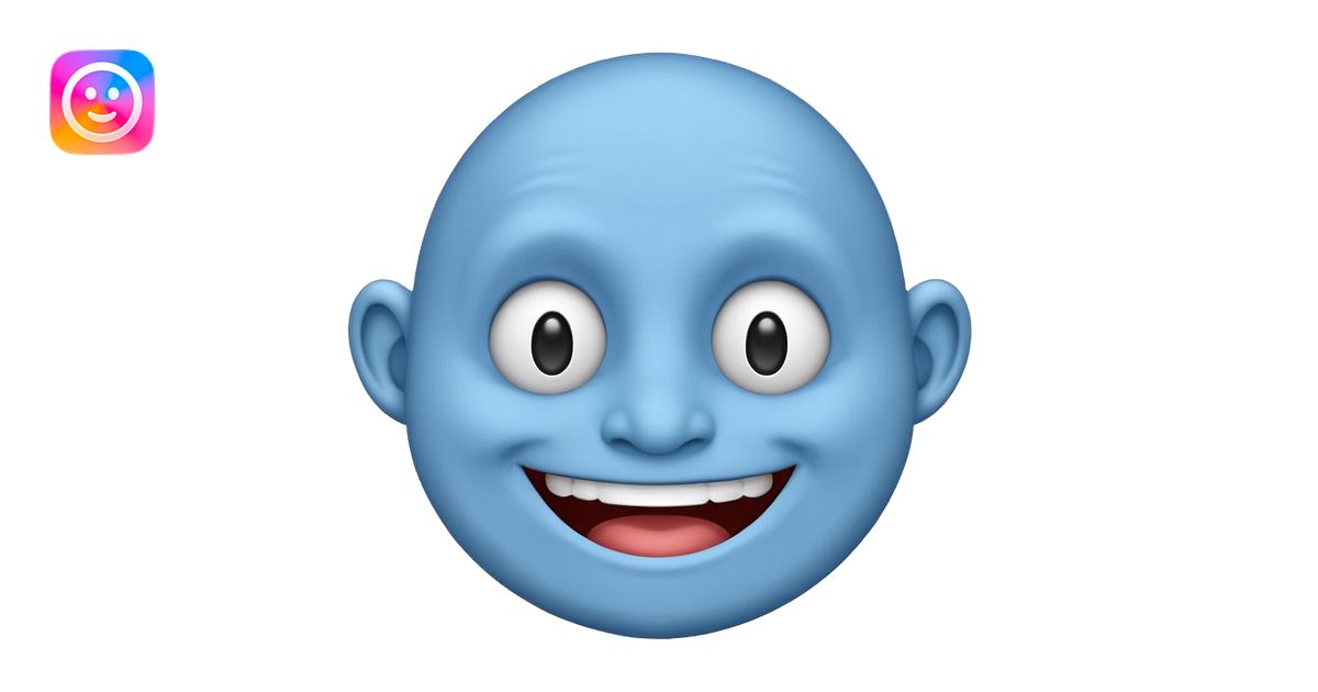 Blue emoji troll face emoji | AI Emoji Generator