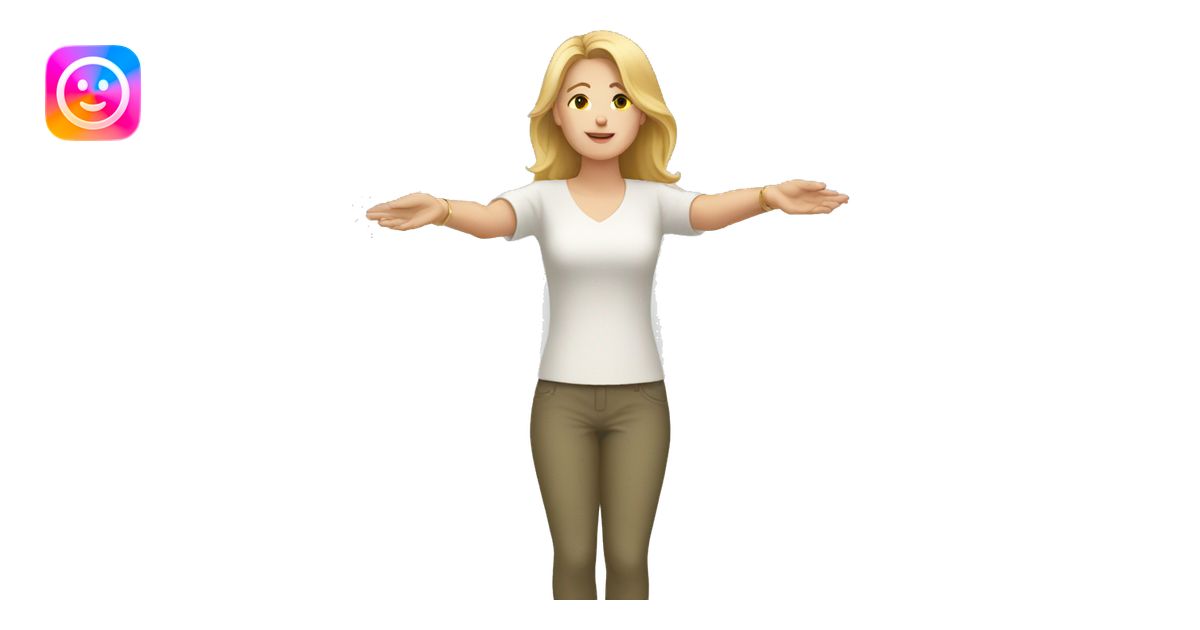 white woman raising palms in defense / surrender emoji | AI Emoji Generator