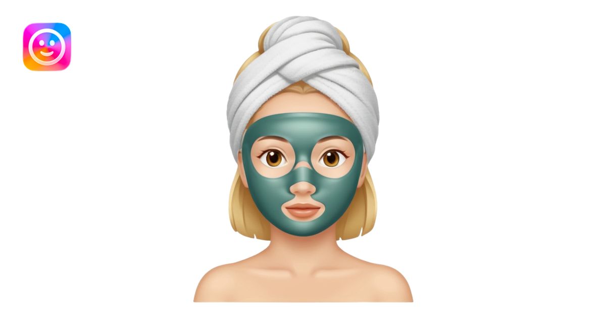 Lady with face mask spa beauty full face relaxing emoji | AI Emoji ...