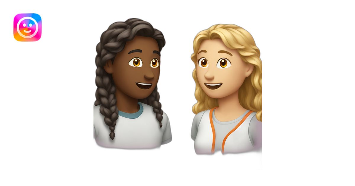 two students talking to each other emoji | AI Emoji Generator