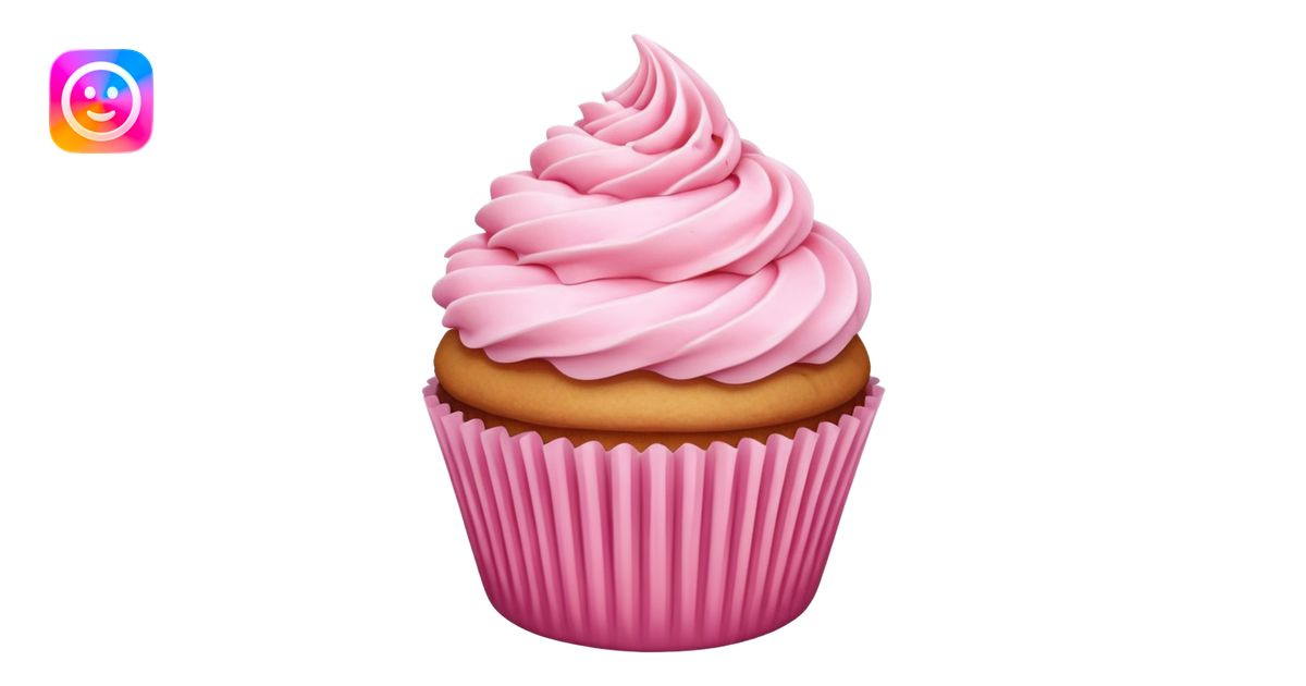 Cupcake with pink icing emoji | AI Emoji Generator