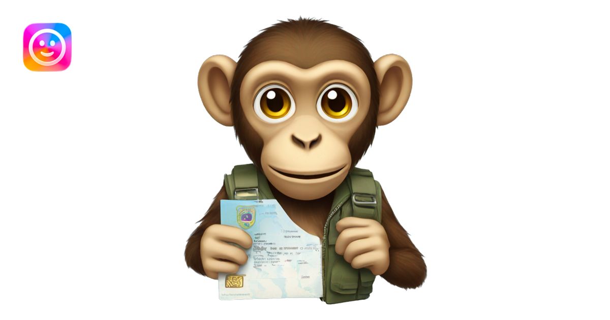 monkey with passport emoji | AI Emoji Generator