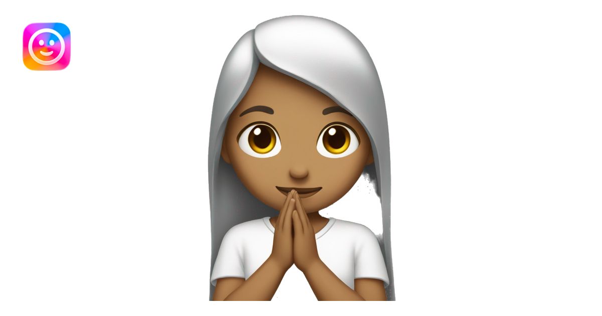 Girl christian with catholic cross praying emoji | AI Emoji Generator