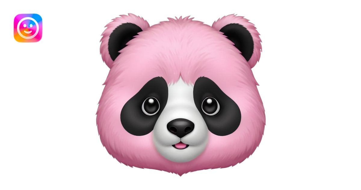 Pink cute panda emoji | AI Emoji Generator