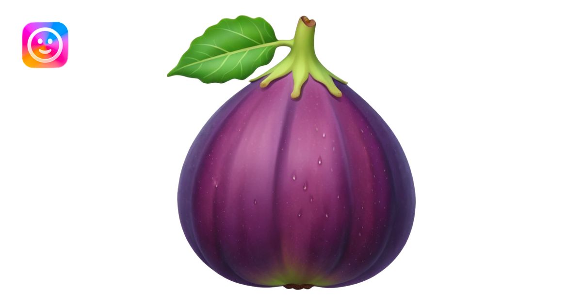 Please create a emoji of a cross-section of a fig with a small leaf ...