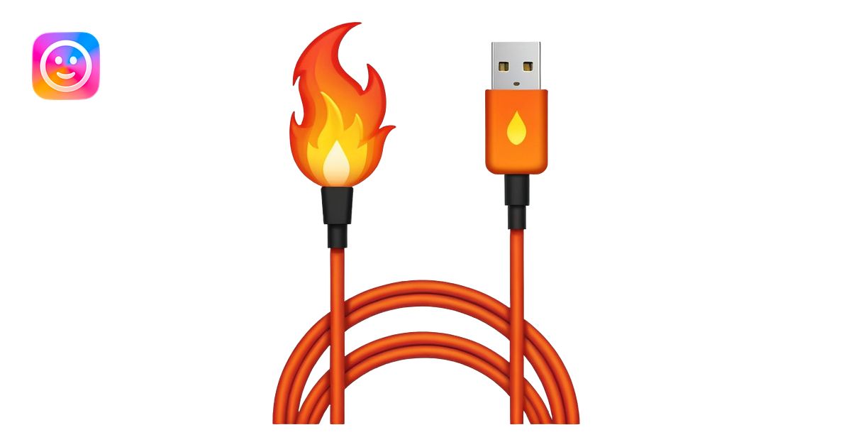 a fire usb-C cable emoji | AI Emoji Generator