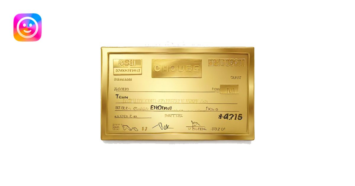 cheque Gold emoji | AI Emoji Generator
