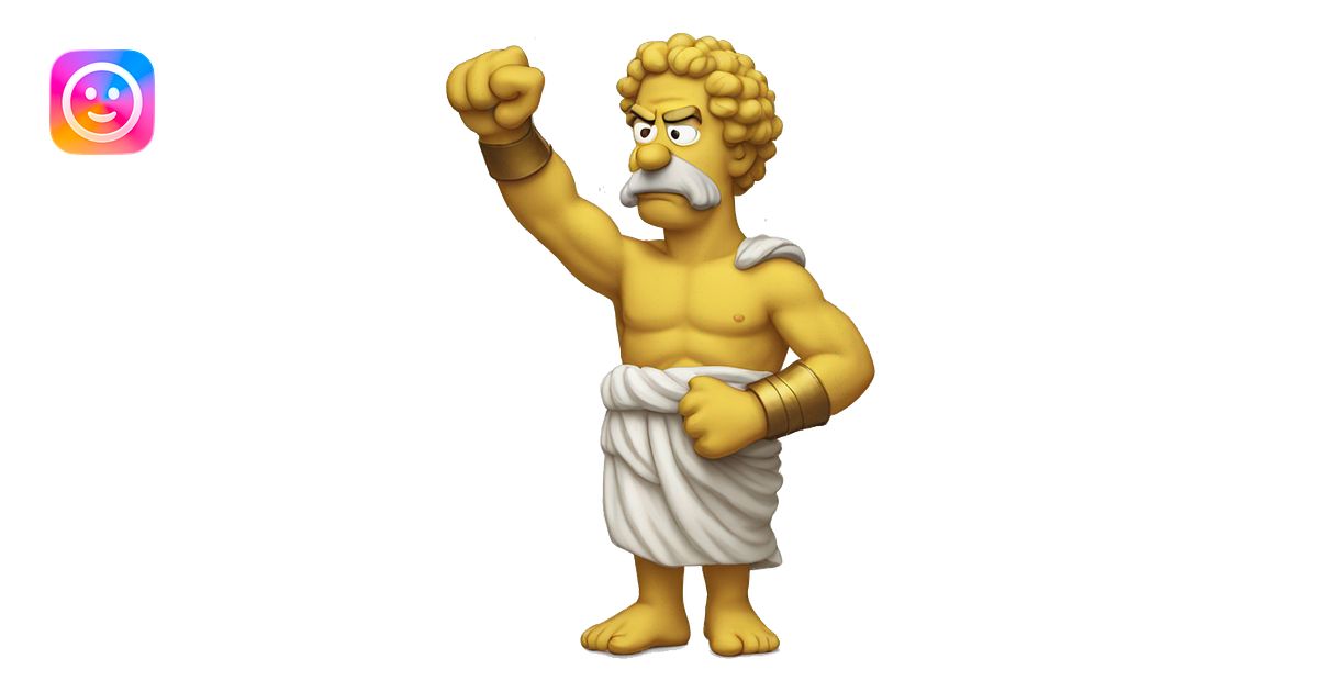 ancient greek philosopher shakes fist at sky in Simpsons style emoji ...
