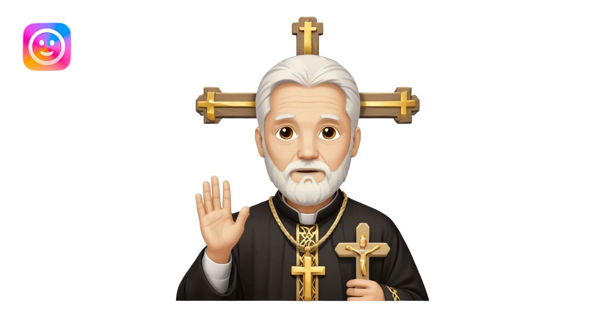 Older Orthodox Christian priest crossing himself (making the sign of ...