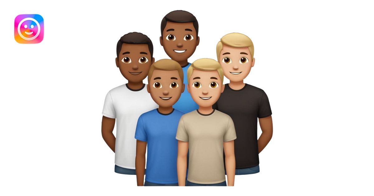 group of young black guy family members chilling emoji | AI Emoji Generator