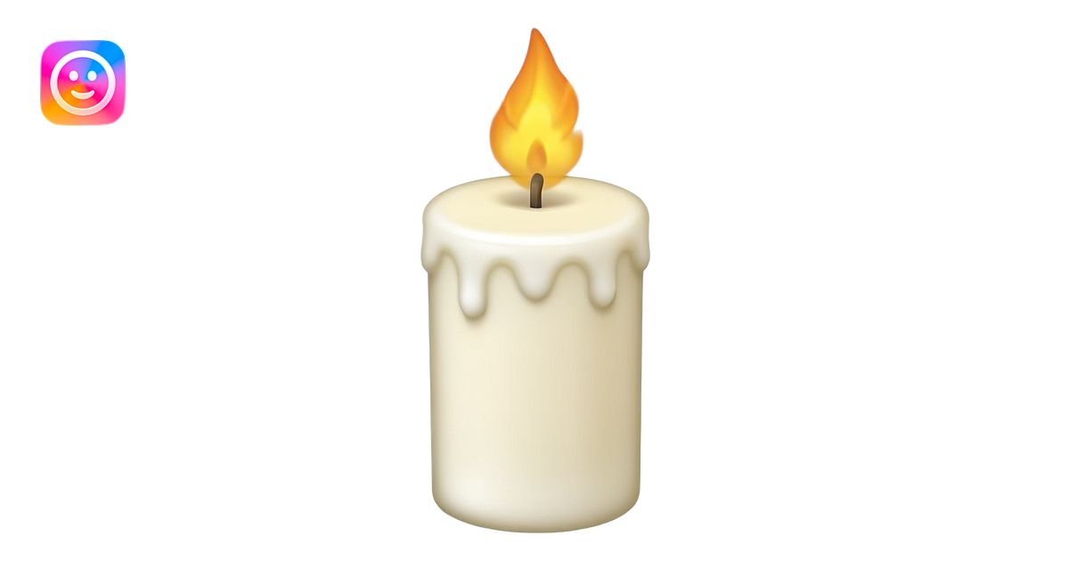 A simple emoji-style illustration of a candle with no flame, the wick ...