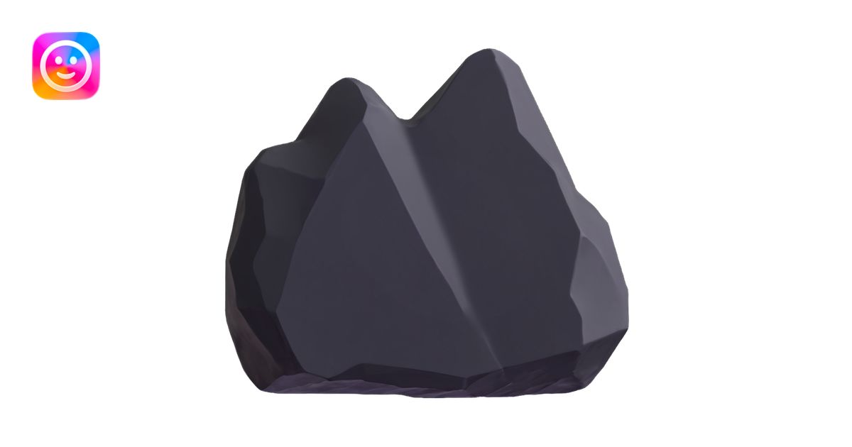 irregular shaped coal, deep black emoji | AI Emoji Generator