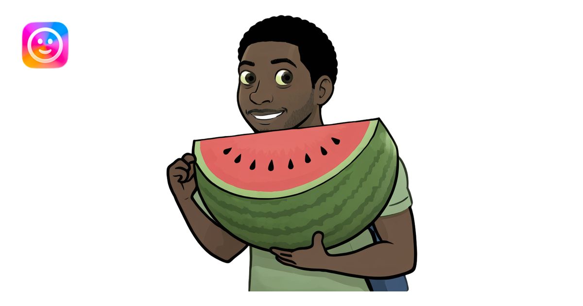 big strong black guy carrying a watermelon meme | AI Emoji Generator