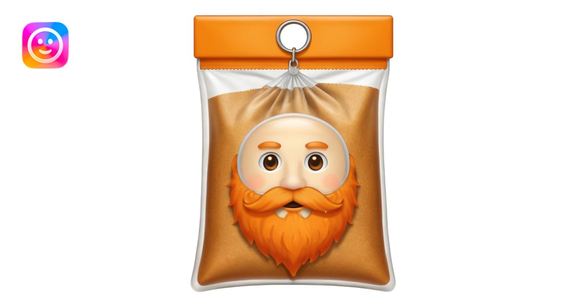 a teabag with orange beard at the ends of the bag emoji | AI Emoji ...