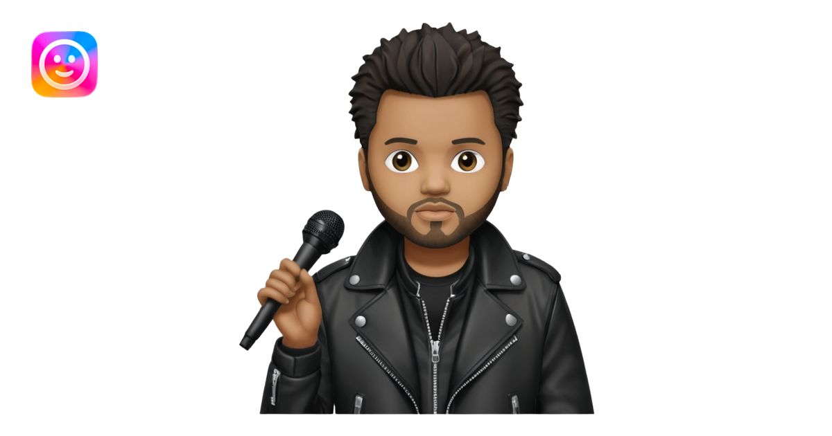 The weeknd holding microphone emoji | AI Emoji Generator