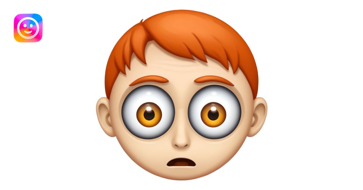 Crazy looking guy with huge eyes emoji | AI Emoji Generator