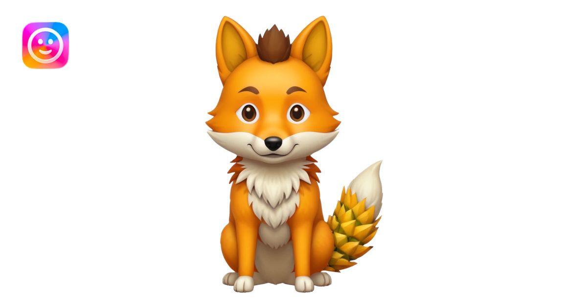Pineapple-dog-wolf-Fox, full body emoji | AI Emoji Generator