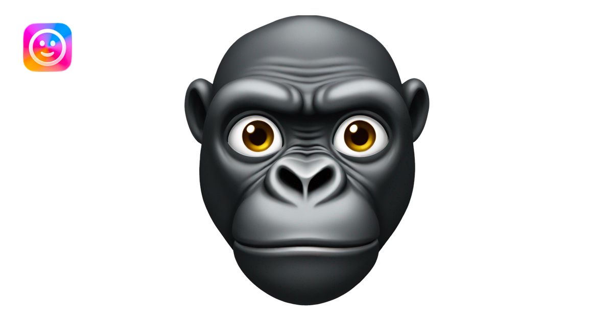 Gorilla with both eyes looking left emoji | AI Emoji Generator