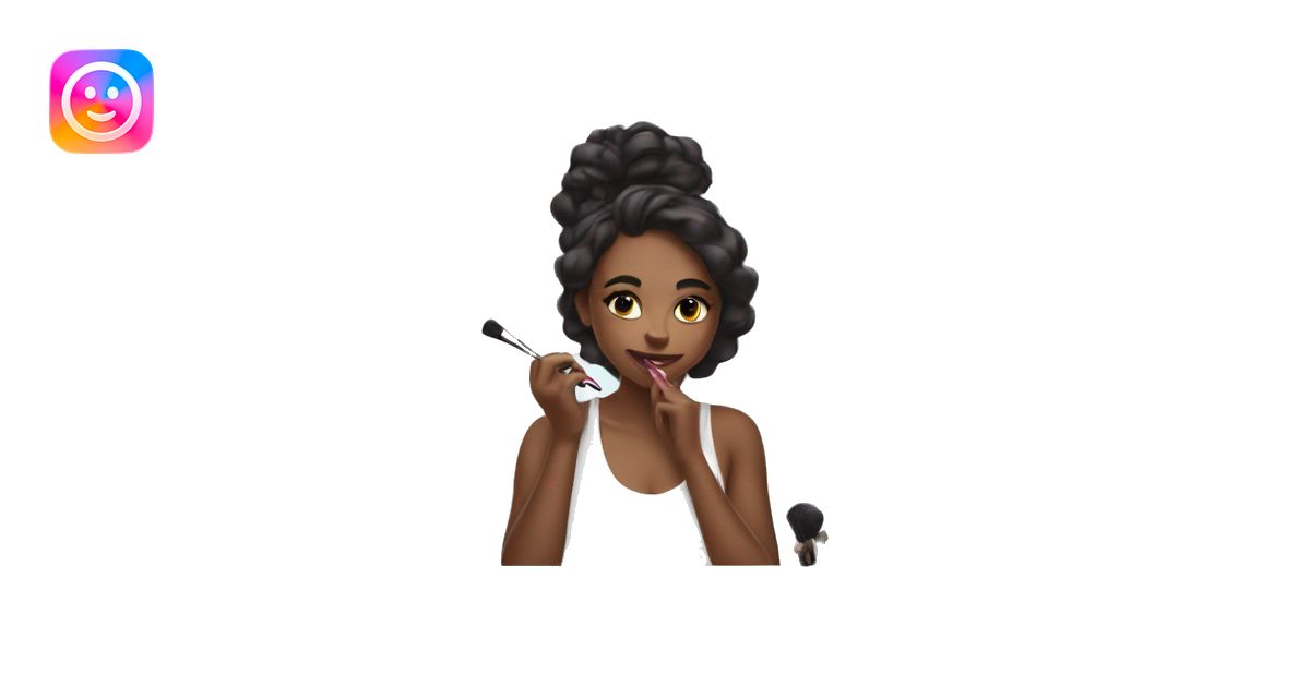 girl at her vanity doing makeup emoji | AI Emoji Generator