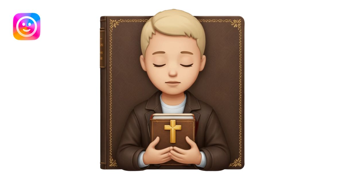Guy who reads Bible with cross on it and with his eyes closed in prayer ...