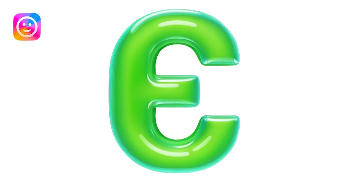 neon green bubble letter C emoji | AI Emoji Generator