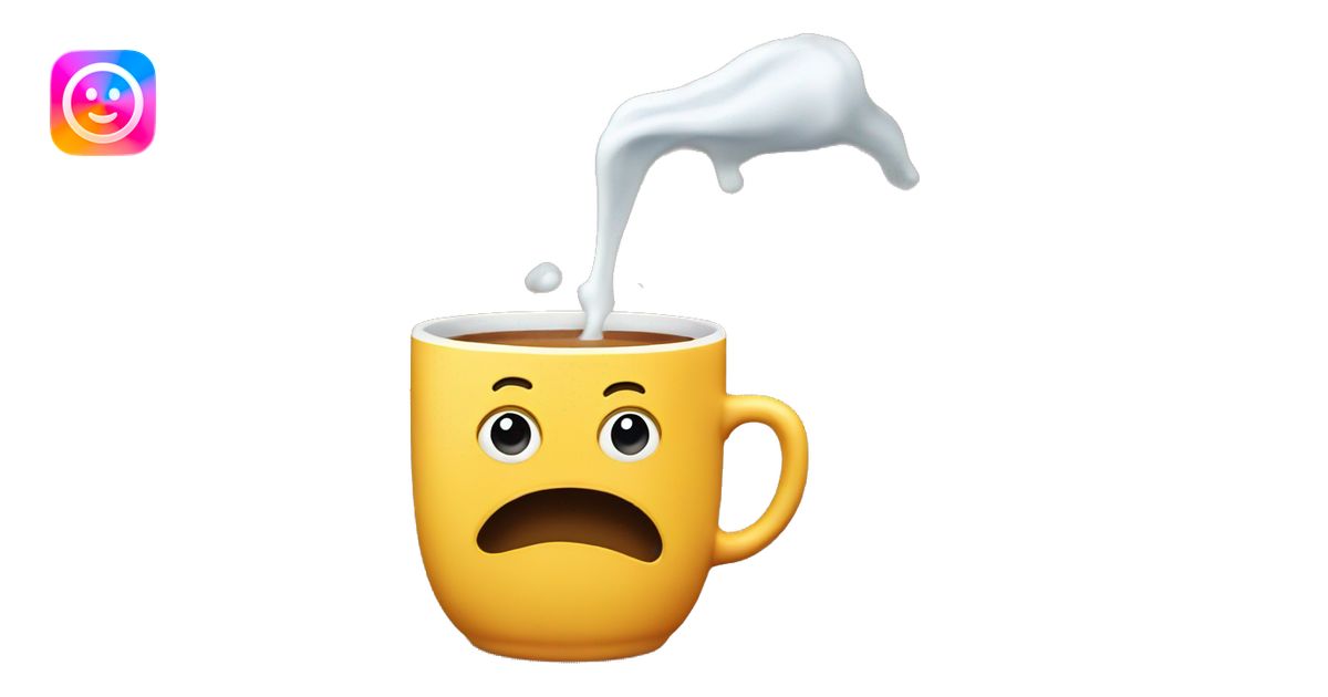 A shocked emoji spilling tea emoji | AI Emoji Generator