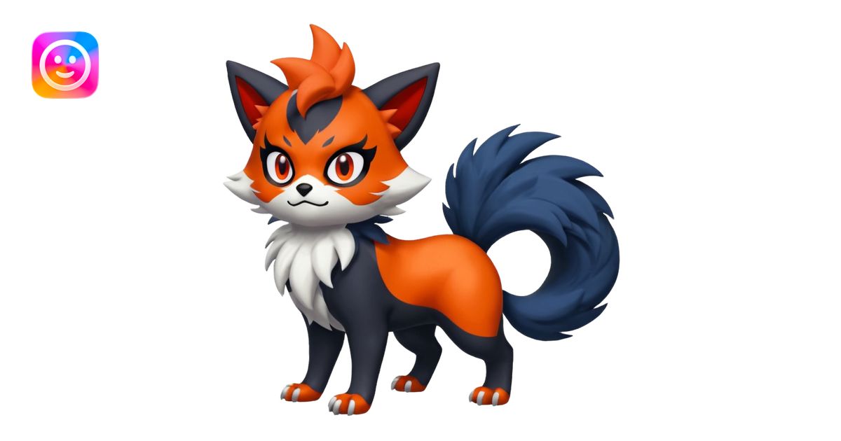 Furfrou-Litten-Absol-Zorua-Sprigatito-fusion, full body emoji | AI ...