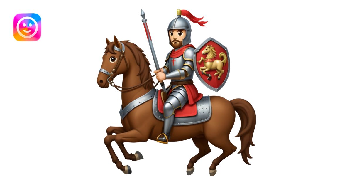 Medieval cavalry rode four legged horses emoji | AI Emoji Generator