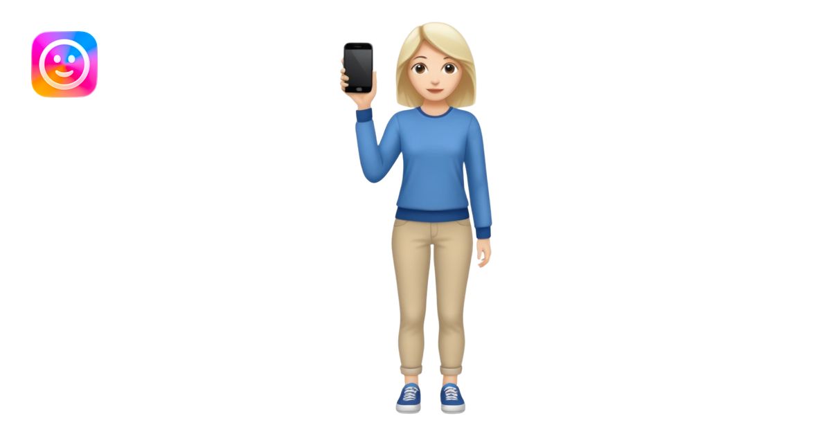 white woman dressed casually full body emoji | AI Emoji Generator