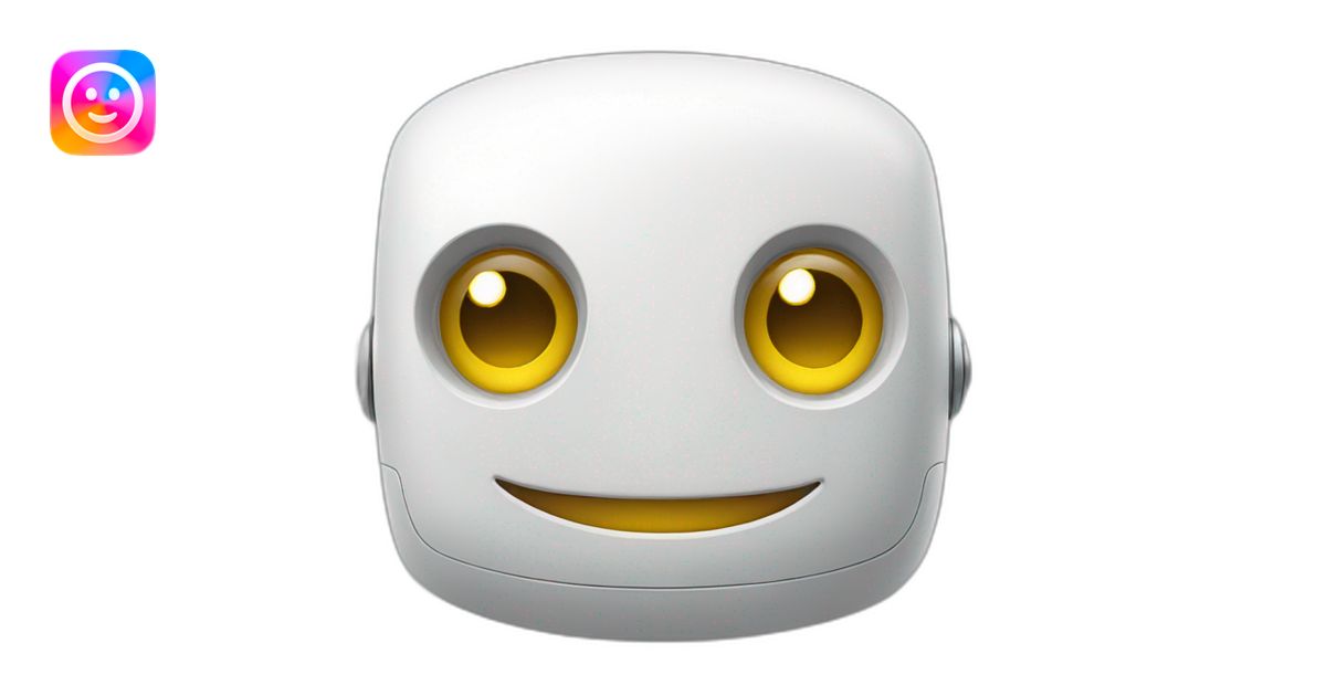 cute robot head with a smile emoji | AI Emoji Generator