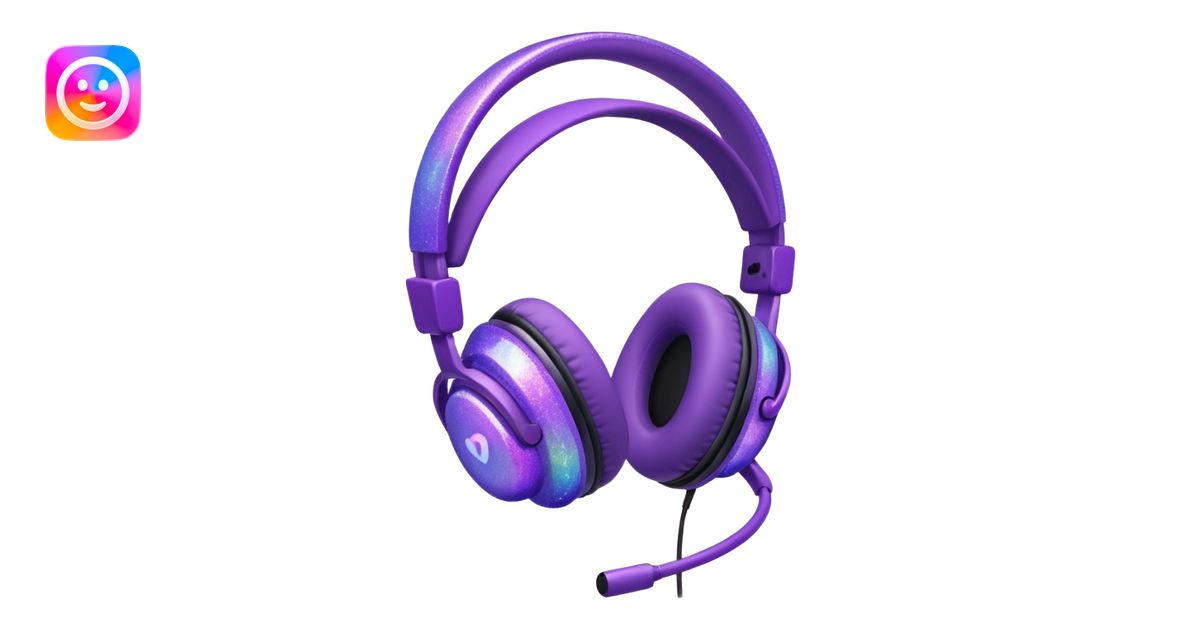 glitter purple headset emoji | AI Emoji Generator