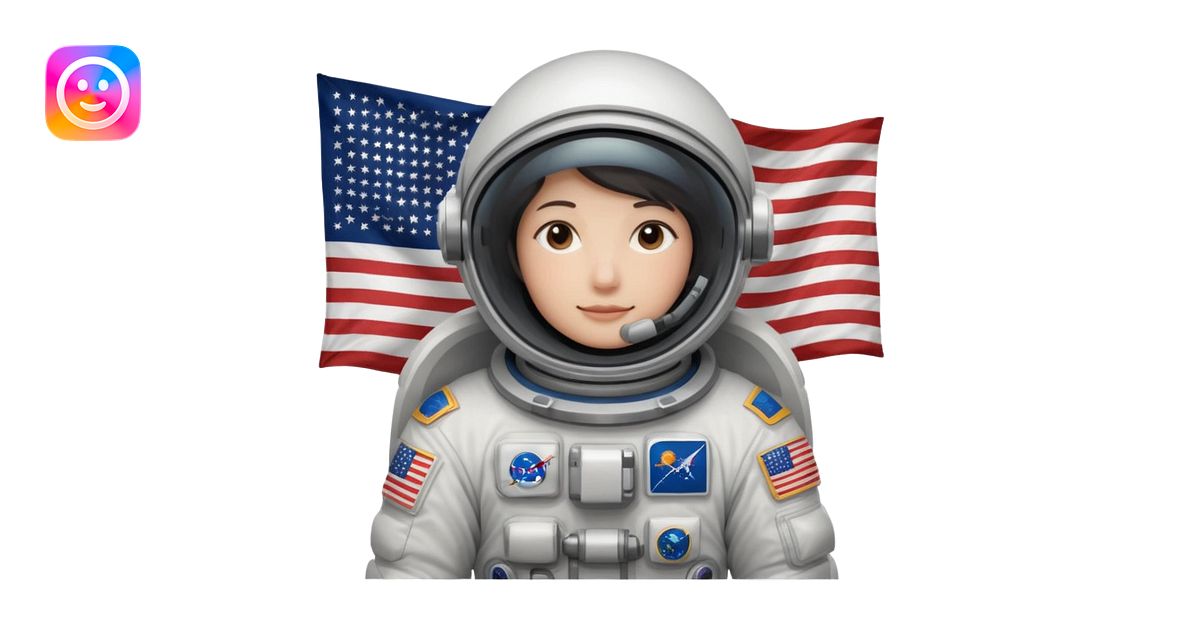 Astronaut floating in space USA no face real emoji | AI Emoji Generator