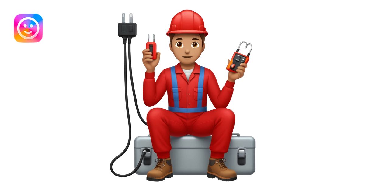 full bady red electrshn relaxing emoji | AI Emoji Generator