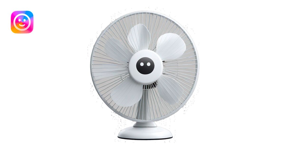 Cute white classic Stand fan emoji | AI Emoji Generator