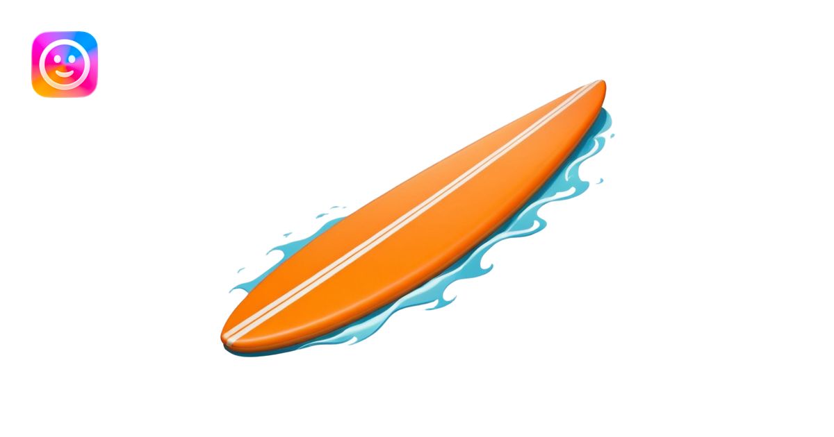 1 orange Surfboard with wave emoji | AI Emoji Generator