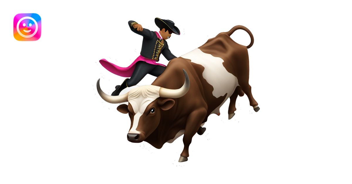 a bullfighter dodges a bull emoji | AI Emoji Generator