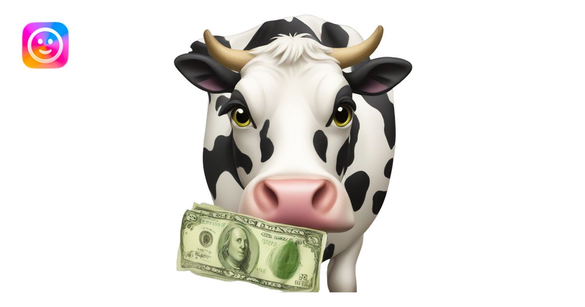 cow eating money emoji | AI Emoji Generator