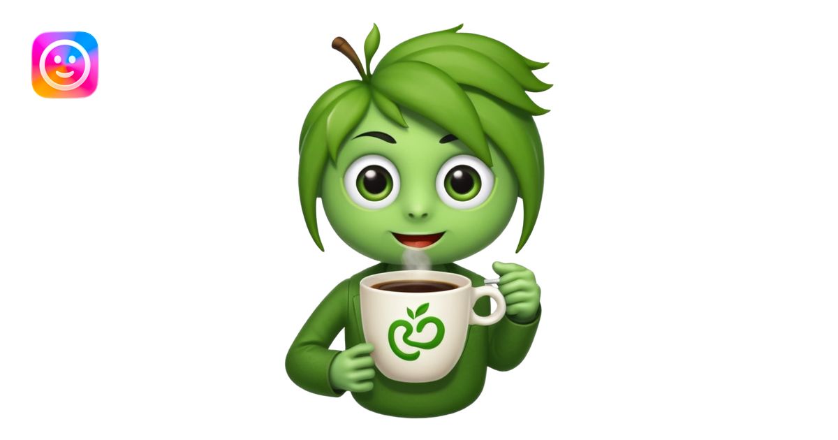 Cut the Rope's Om Nom cute from in barista's suite with a cup of cofee ...