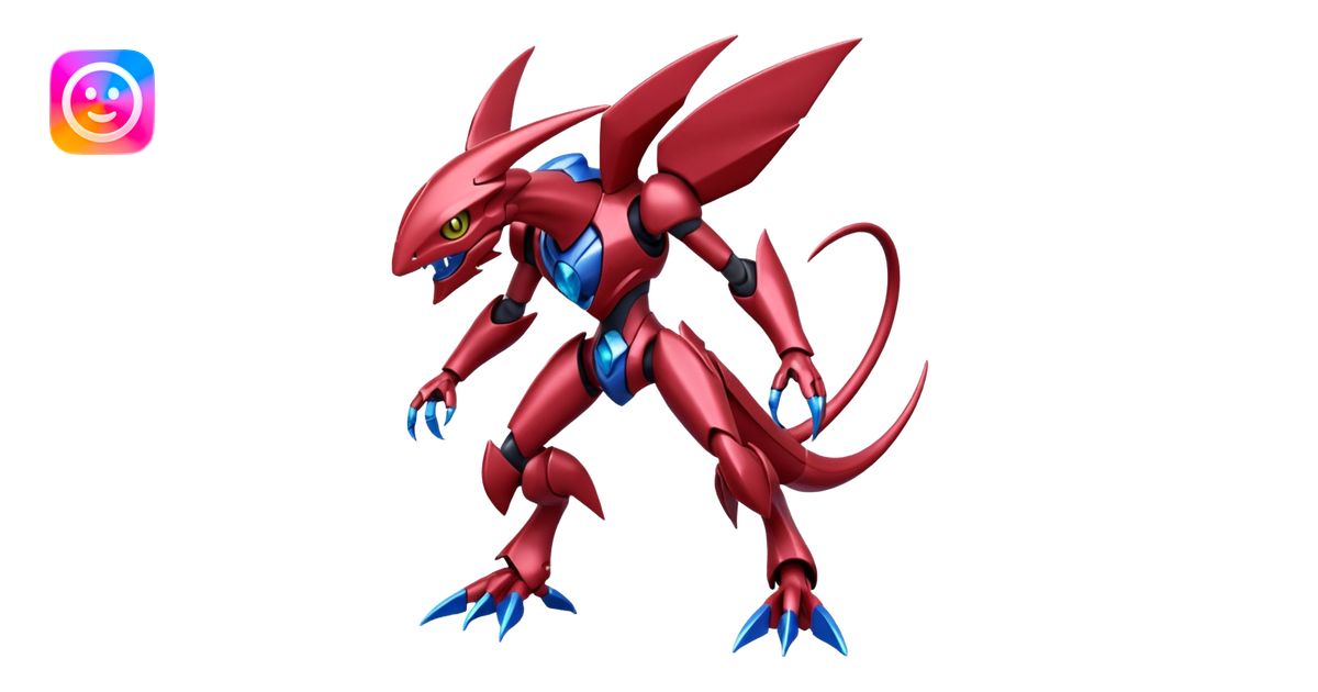 Shiny Blue Inteleon-Scizor-Genesect-Bisharp-Pokémon-Fusion, full body ...