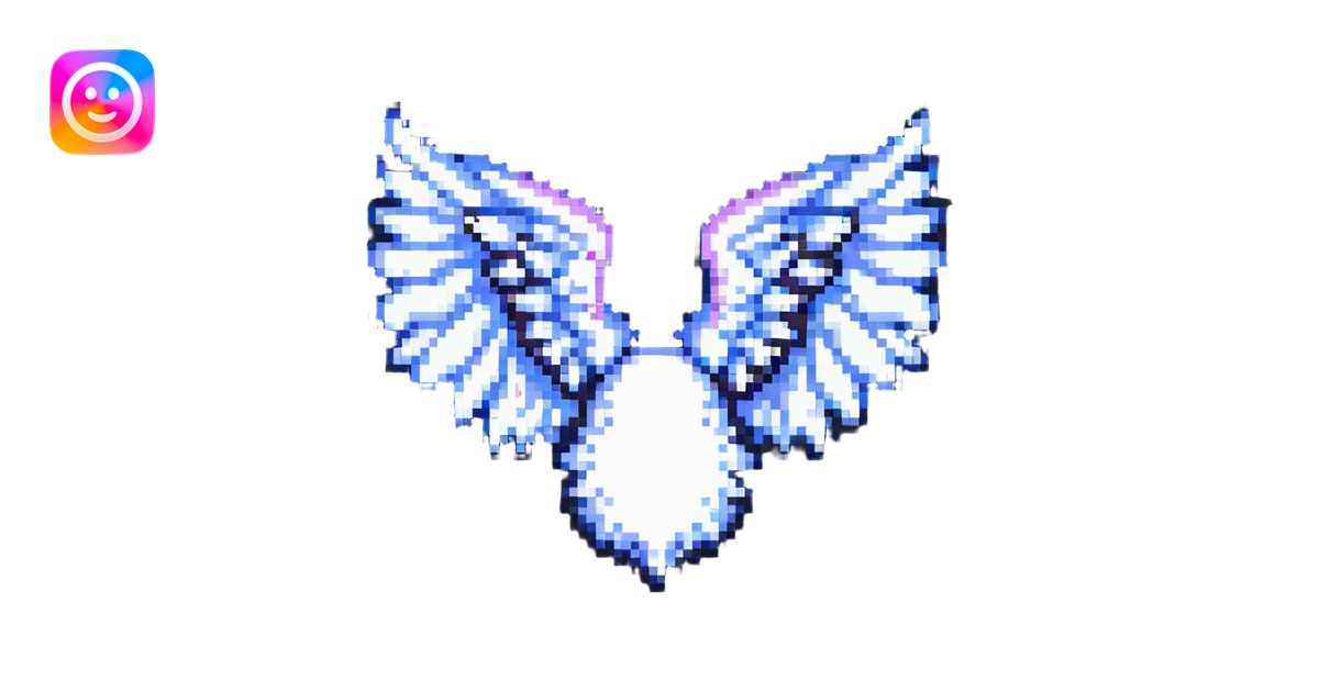 pixel art style angel wing, simple and iconic illustration | AI Emoji ...