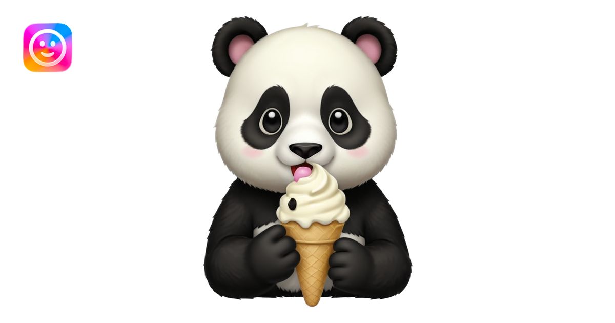 Panda eating ice cream emoji | AI Emoji Generator
