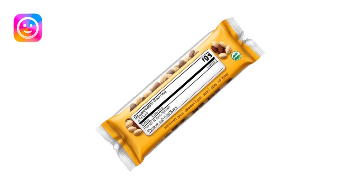 Create an emoji of an energy bar that you can eat, with plastic ...